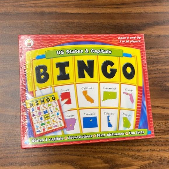 Toys | Bingo Usstates Capitals Abbreviations State Nicknames Fun Facts ...